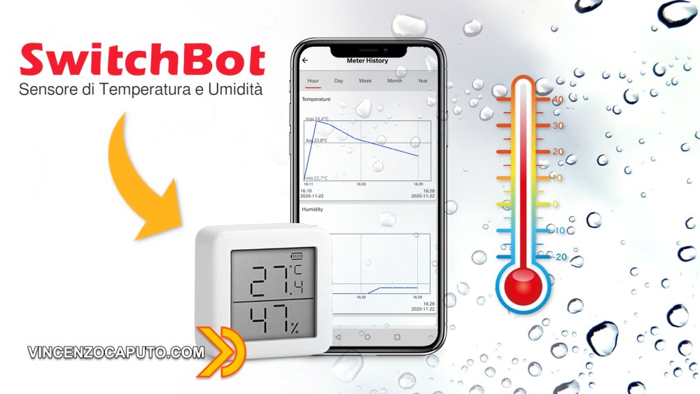 Domotica | SwitchBot MeterTH S1 - Sensore di Temperatura e Umidità Smart | Vincenzocaputo.com
